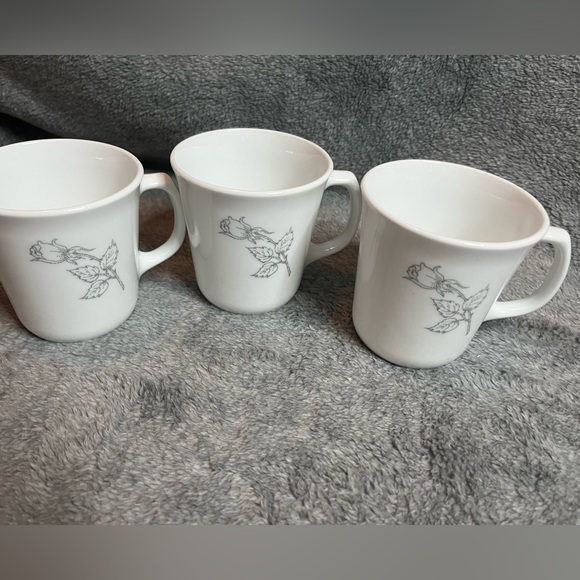 Corelle | Dining | Vintage Corelle By Corningware Solitary Grey Rose ...